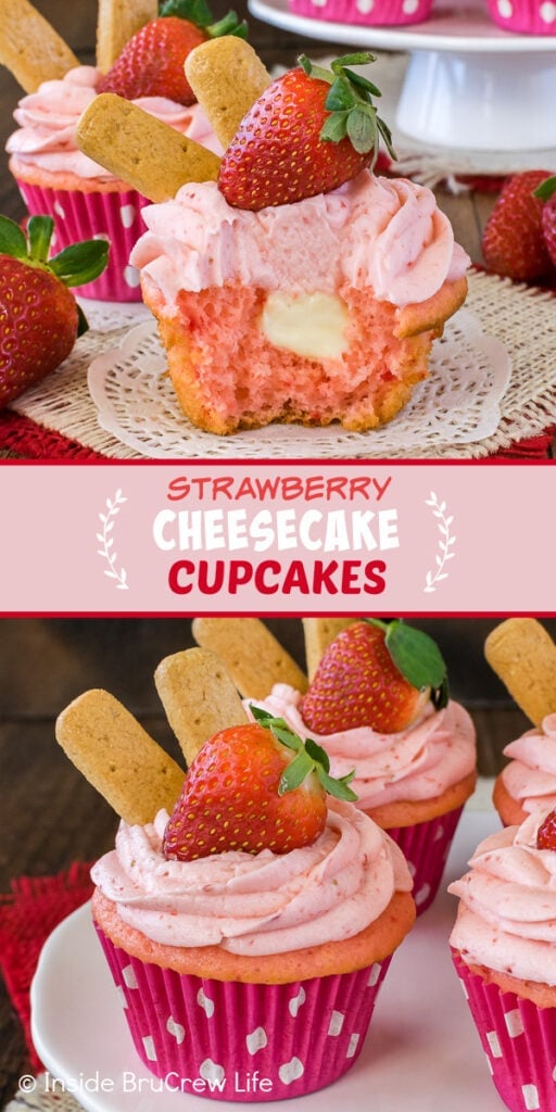 Strawberry Cheesecake Cupcakes Recipe - Inside BruCrew Life