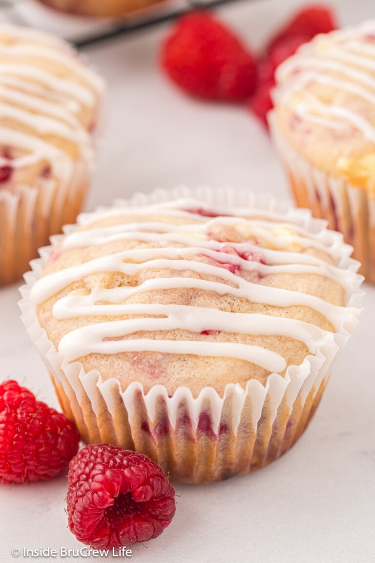 Raspberry and White Chocolate Muffins Recipe - Inside BruCrew Life