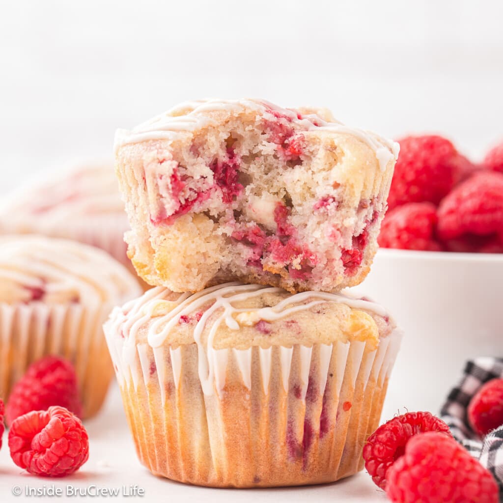 Raspberry and White Chocolate Muffins Recipe - Inside BruCrew Life