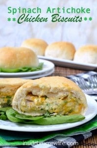 Spinach Artichoke Chicken Biscuits