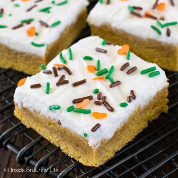 Pumpkin Spice Sugar Cookie Bars - Inside BruCrew Life