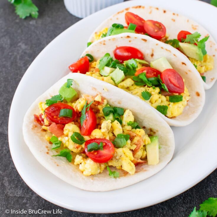 Easy Bacon and Egg Breakfast Tacos - Inside BruCrew Life