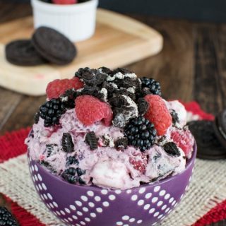 Berry Cookies and Cream Fluff Salad - Inside BruCrew Life