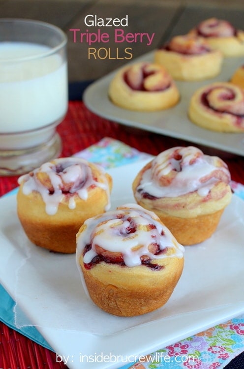 Glazed Triple Berry Rolls - Inside BruCrew Life