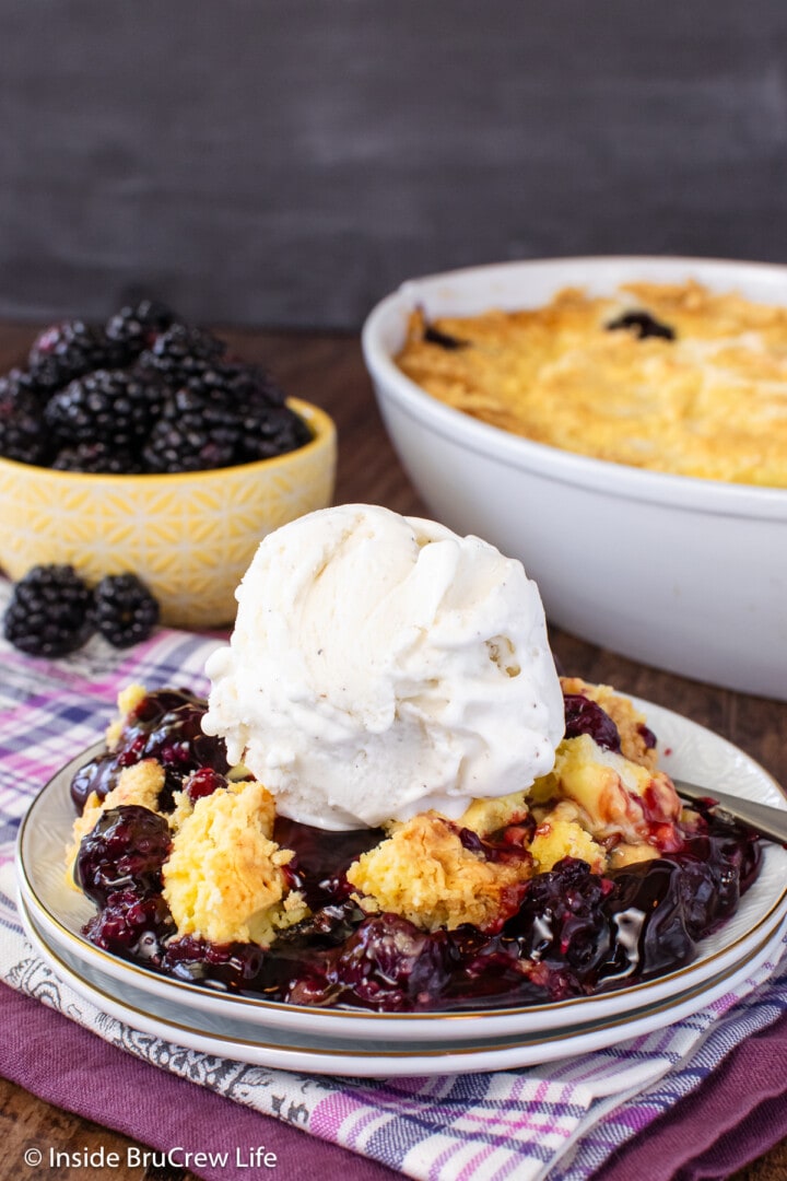 Easy 3 Ingredient Blackberry Dump Cake Recipe - Inside BruCrew Life