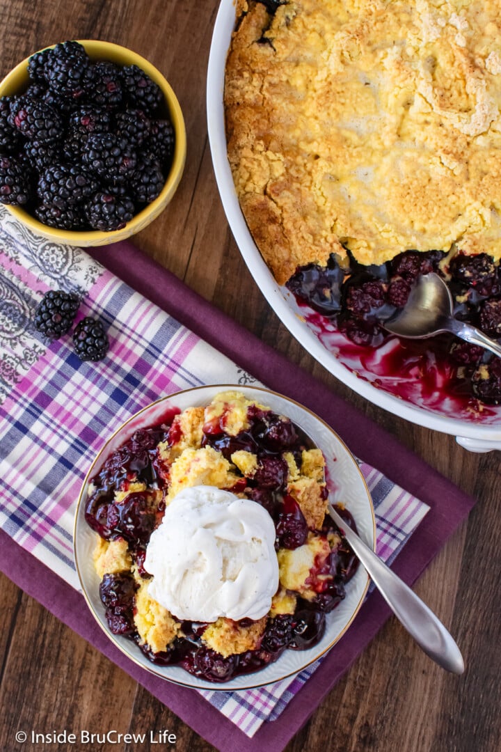 Easy 3 Ingredient Blackberry Dump Cake Recipe - Inside BruCrew Life