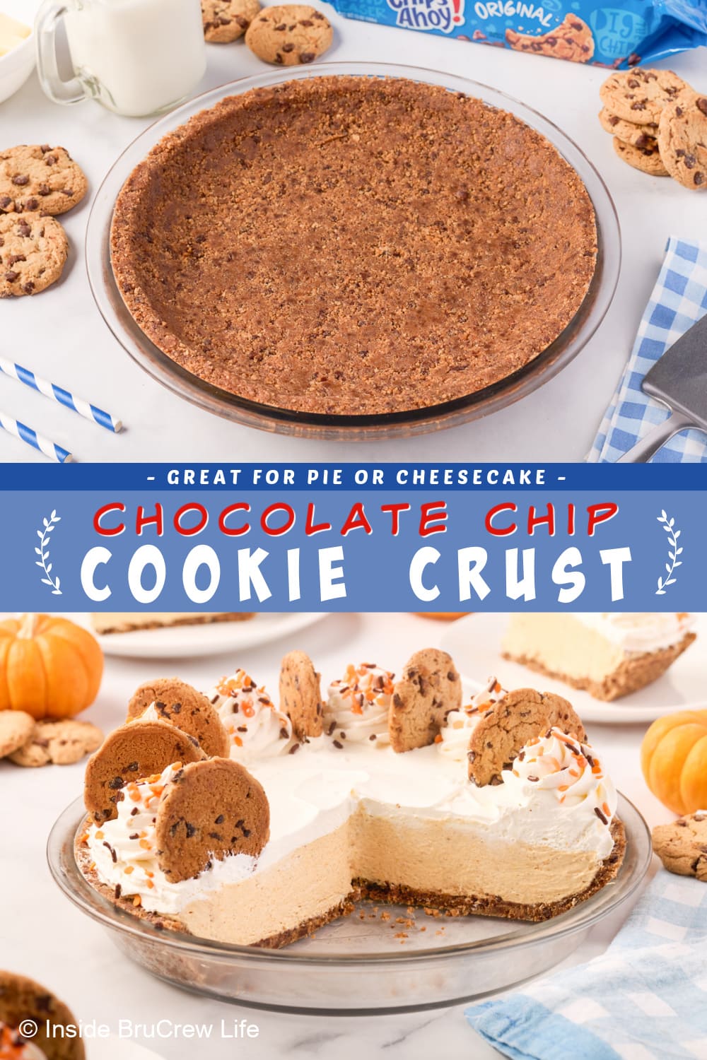 Chocolate Chip Cookie Pie Crust - Inside BruCrew Life
