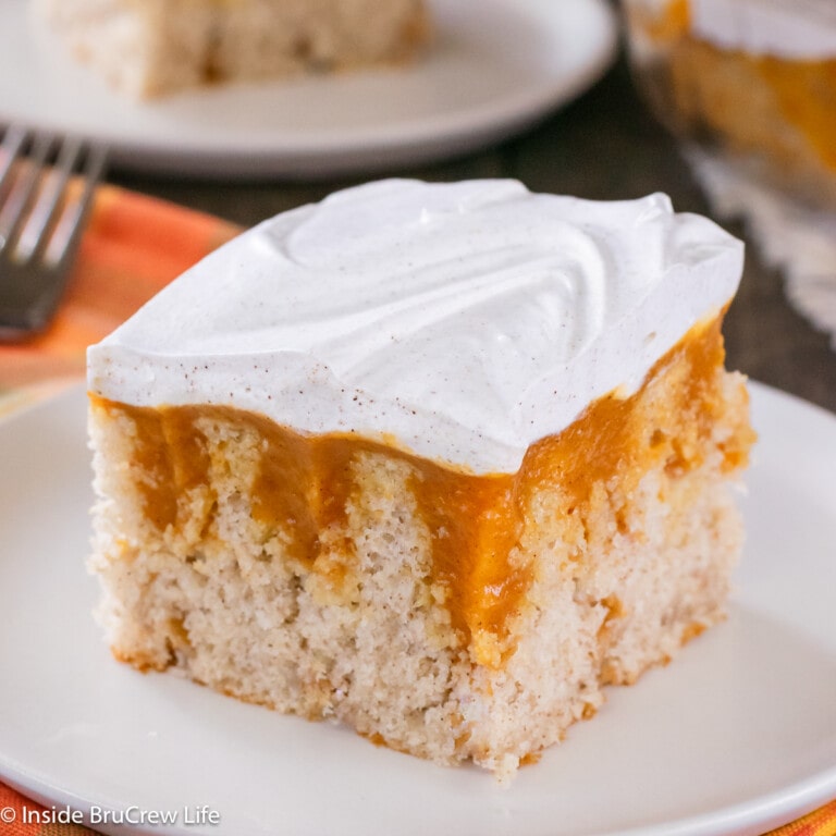 Pumpkin Spice Pudding Poke Cake Recipe - Inside BruCrew Life