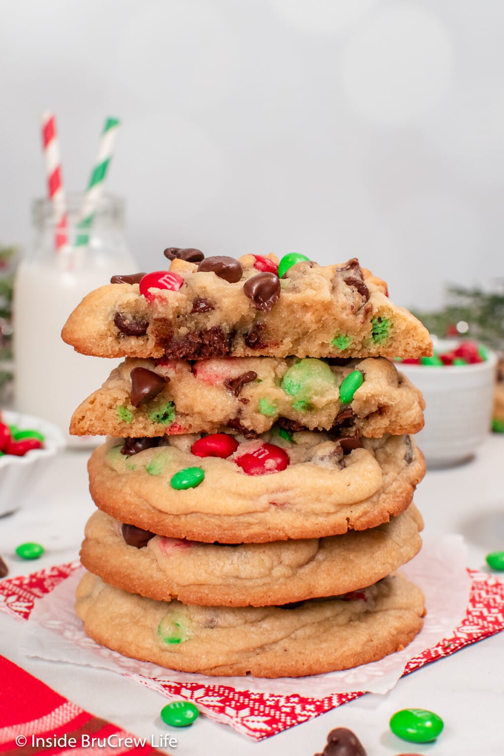 Easy Chocolate Chip Christmas Cookies Recipe - Inside BruCrew Life
