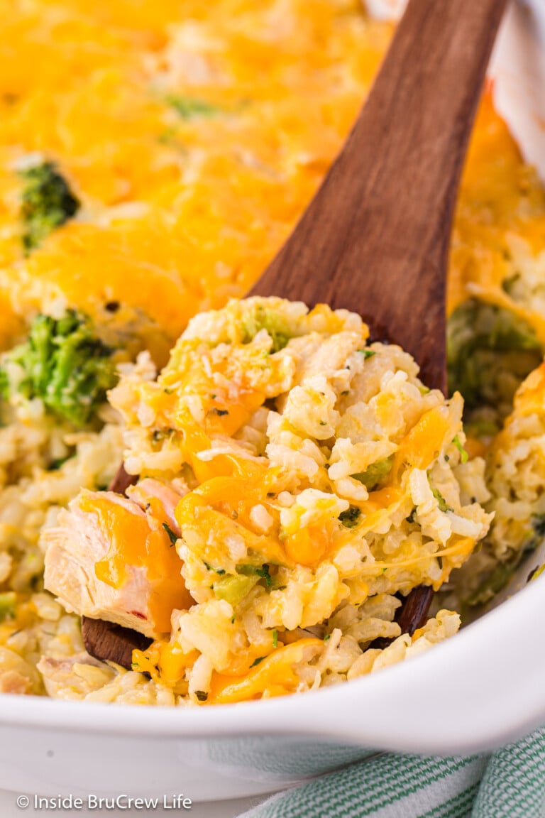 Cheesy Chicken and Rice Casserole - Inside BruCrew Life