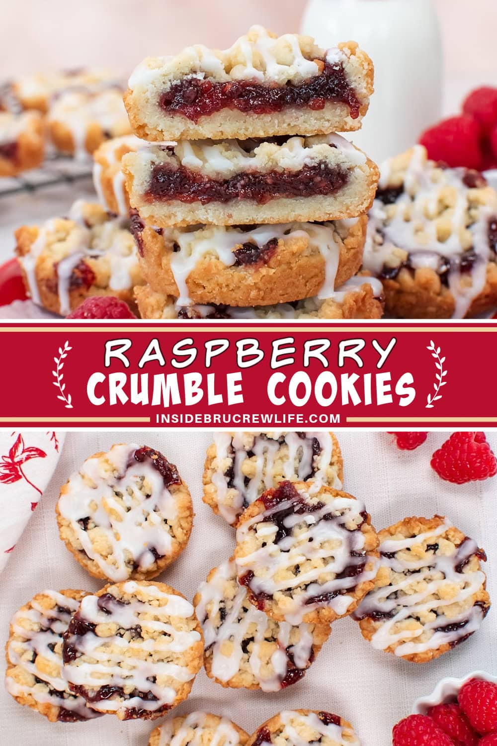 Raspberry Crumble Cookies Recipe (Costco Copycat) - Inside BruCrew Life
