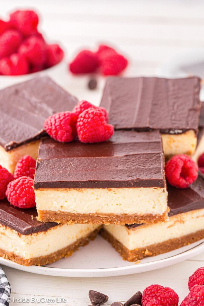 Easy Cheesecake Bars Recipe - Inside BruCrew Life