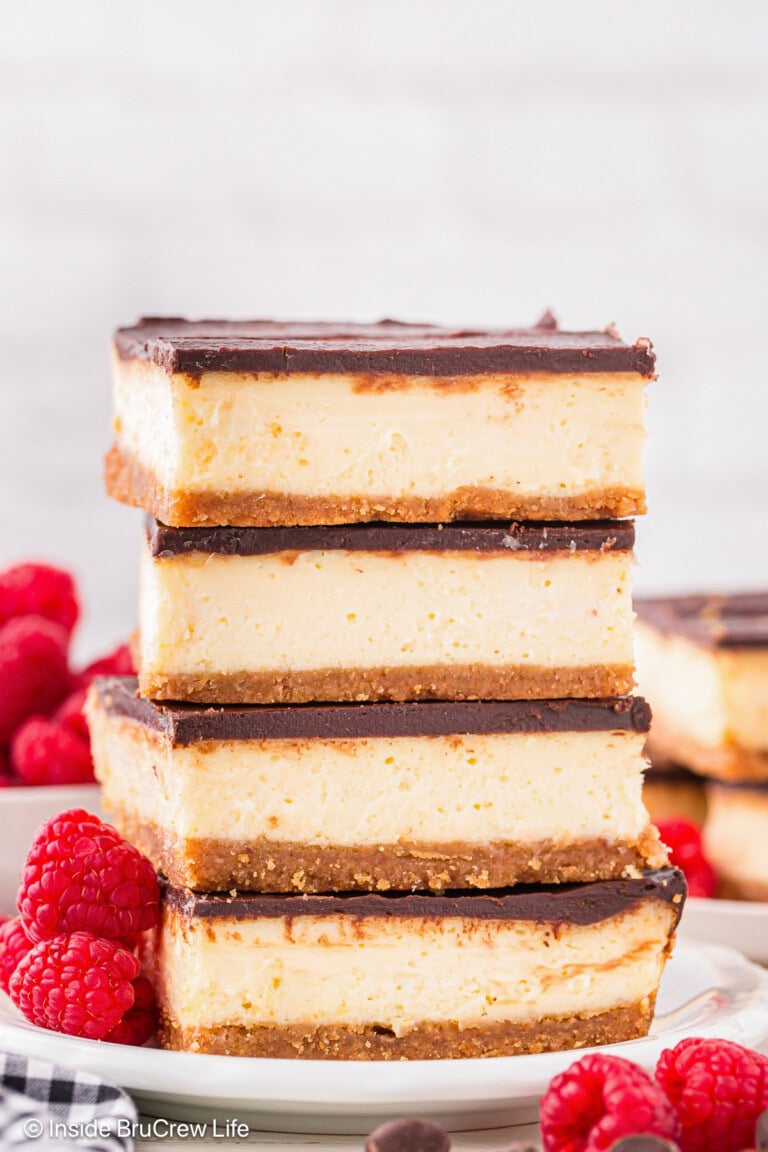 Easy Cheesecake Bars Recipe - Inside BruCrew Life