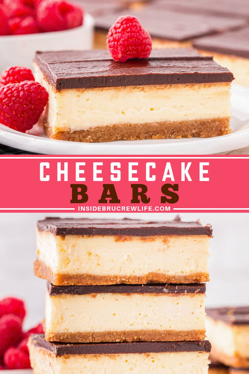 Easy Cheesecake Bars Recipe - Inside BruCrew Life