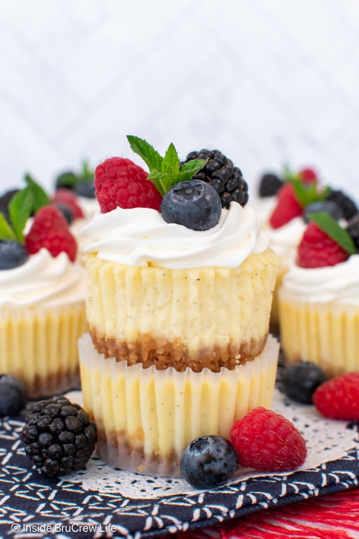 Mini Cheesecakes Recipe in a Muffin Pan - Inside BruCrew Life