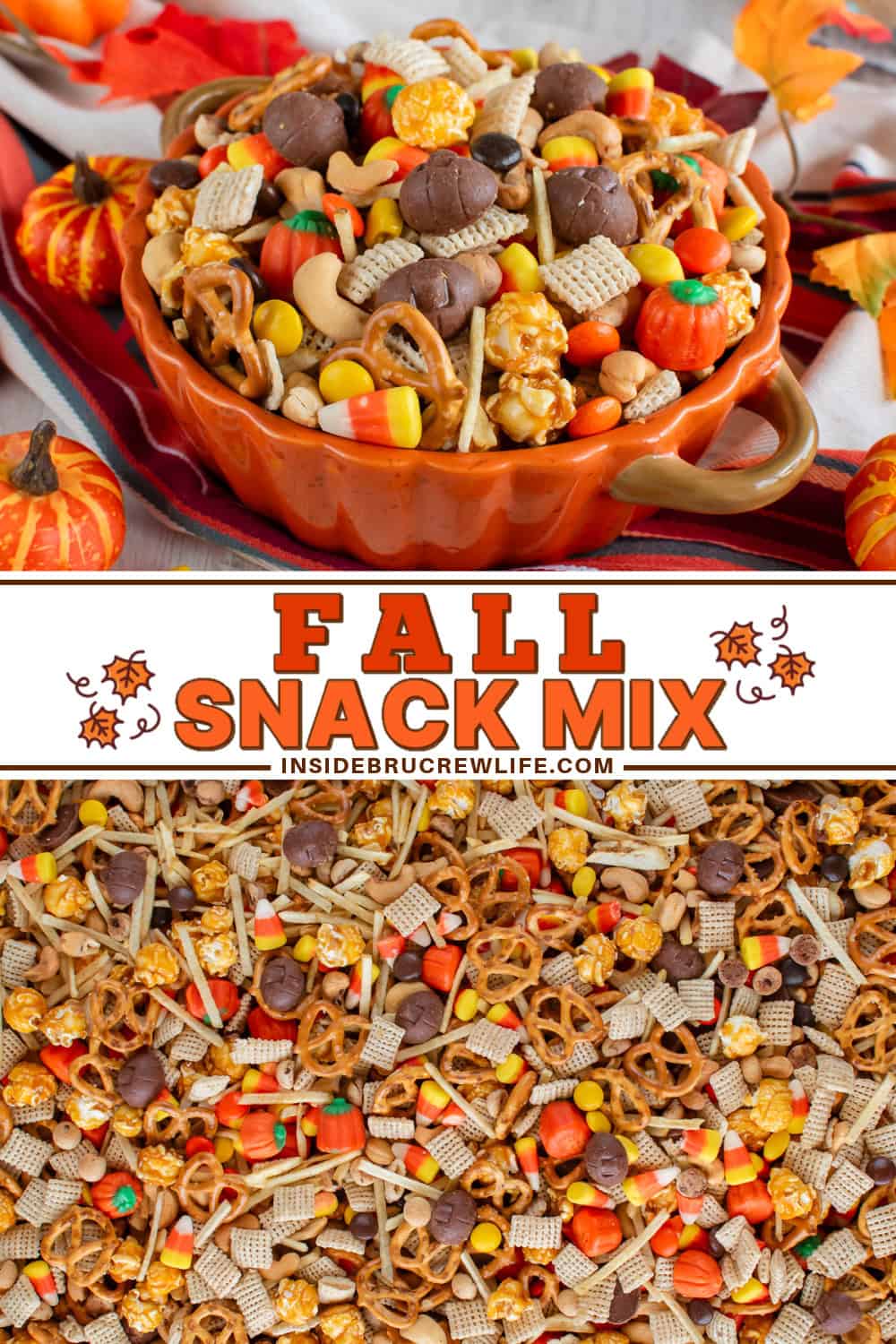 Sweet and Salty Fall Snack Mix (No Bake) | Inside BruCrew Life